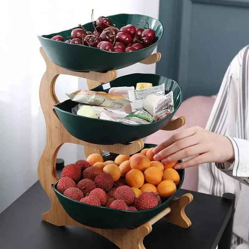 Fruteira de Mesa Cesta de Fruta Bambu com Frete Grátis